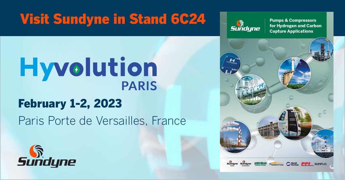 Sundyne Showcases Pumps and Compressors for Hydrogen & Carbon Capture Applications at Hyvolution ...